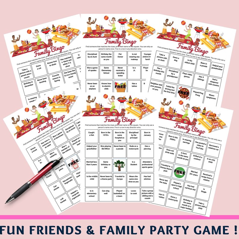 Family Printable Bingo Game Relatives Will Have Fun While Getting to ...