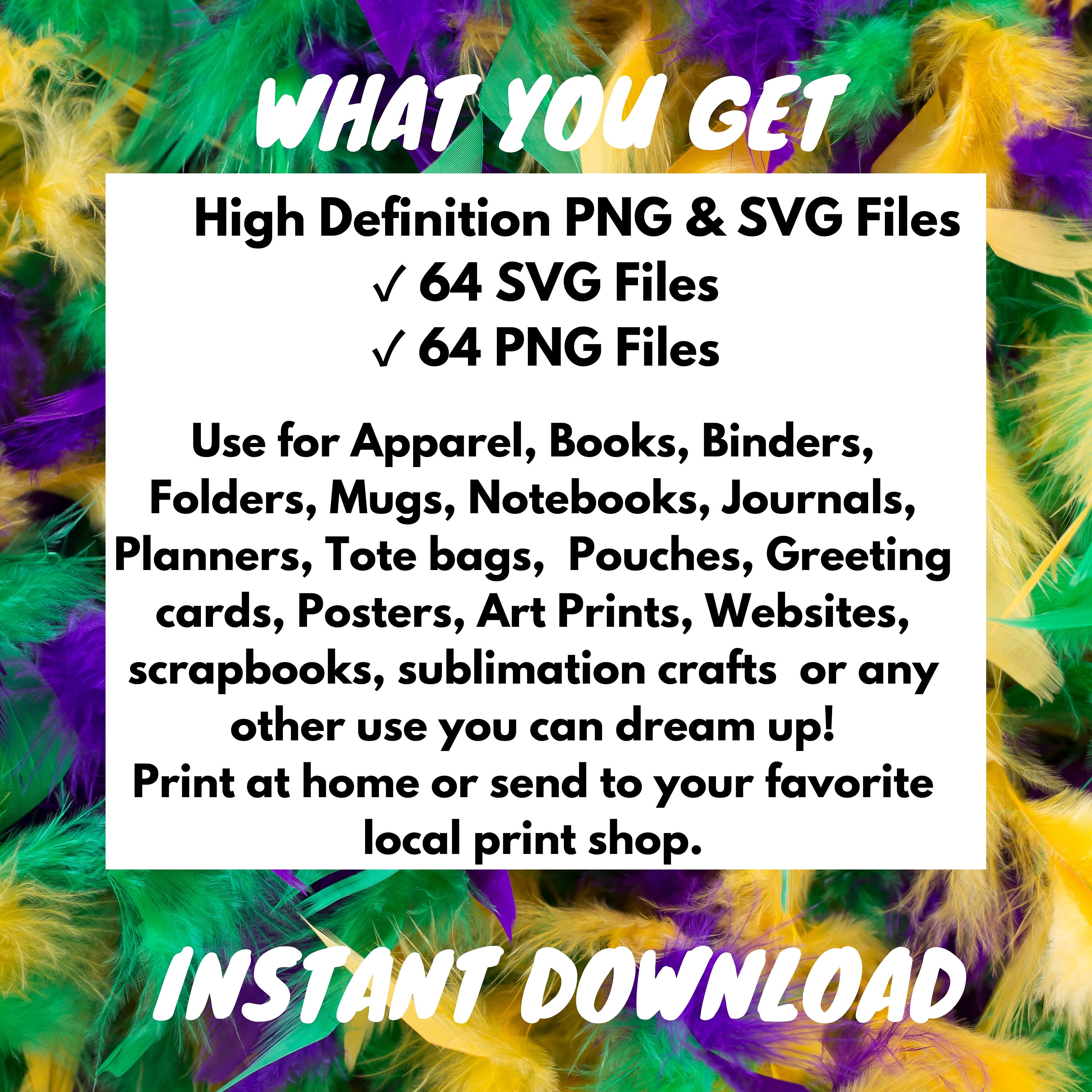 Mardi Gras Uppercase Letters SVG/PNG Clipart Alphabet and Numbers ...
