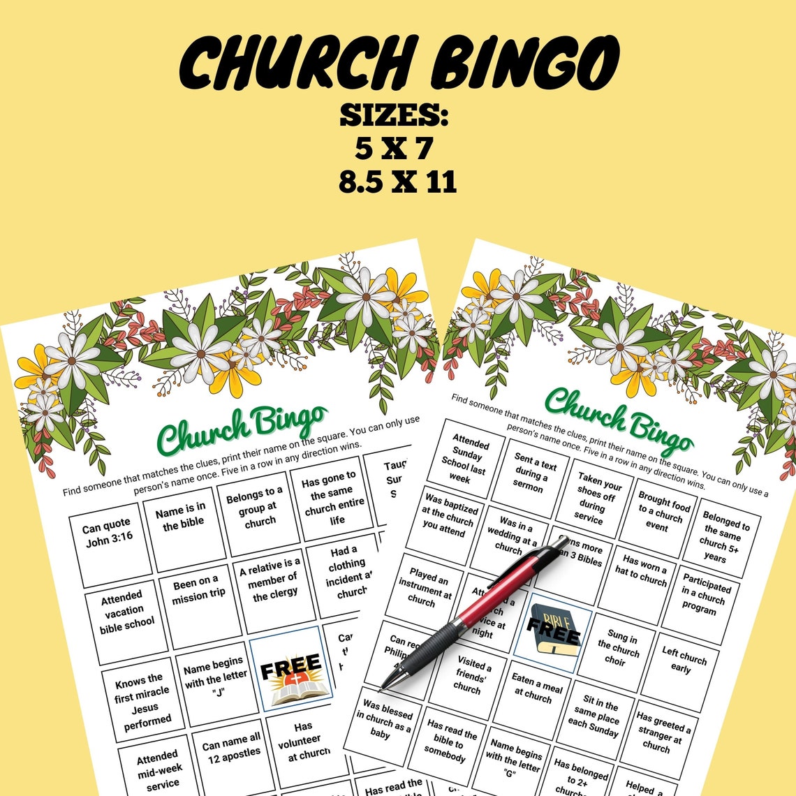 Church Printable Bingo Game Have Fun Getting to Know Each Other Better ...