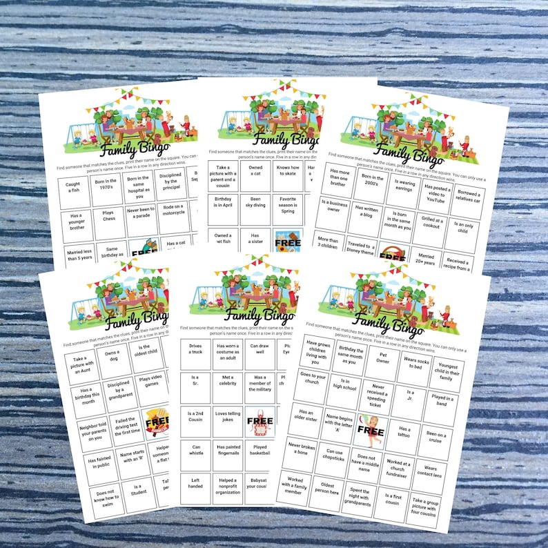 Family Printable Bingo Game Have Fun While Getting to Know Each Other ...