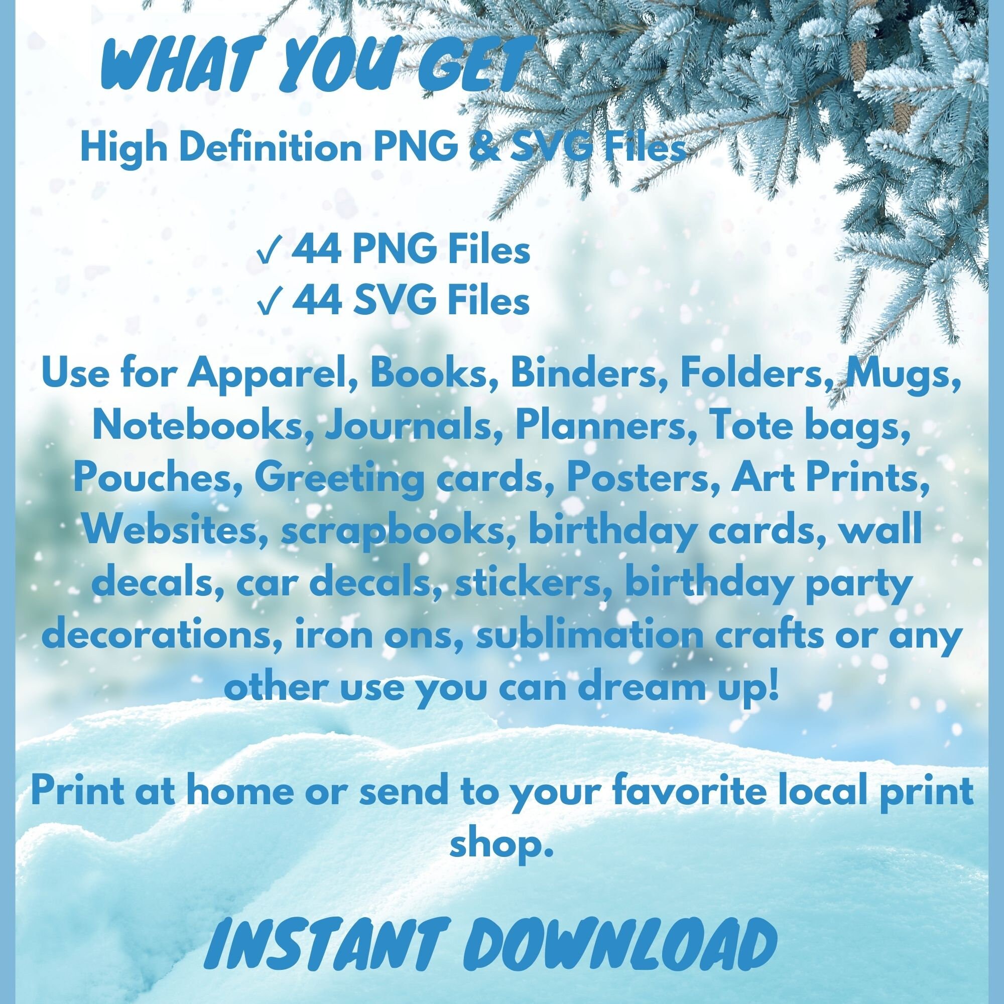 Snowflake Lowercase Alphabet SVG/PNG Clipart Letters/numbers Instant ...