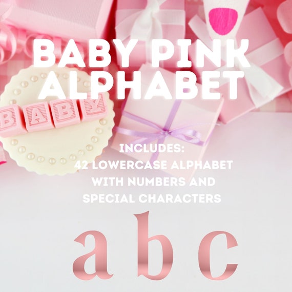 Pink Alphabet Clipart SVG PNG Digital Alphabet A-Z Lowercase | Etsy