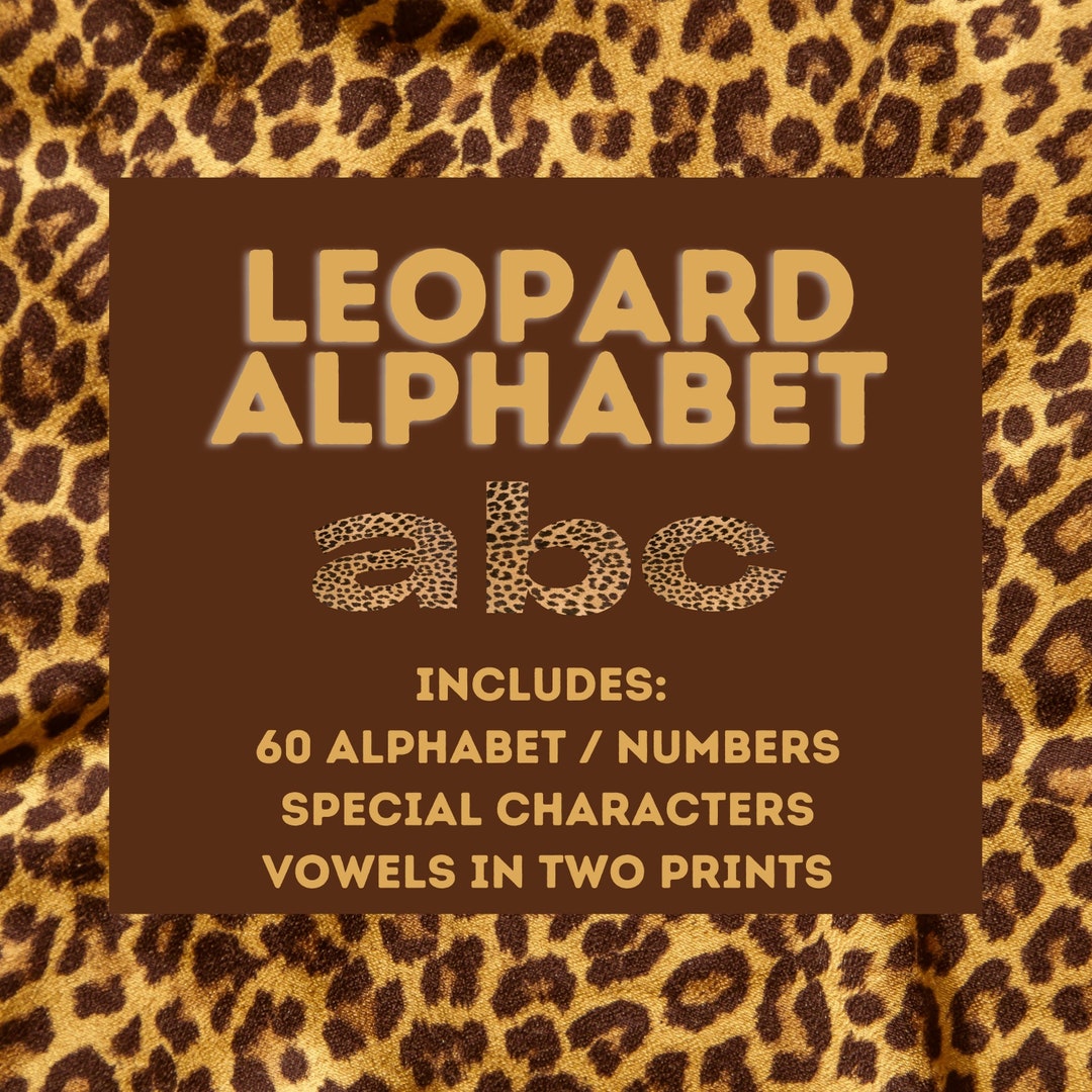 Leopard Print Lowercase Letters SVG/PNG Clipart Alphabet and Numbers ...