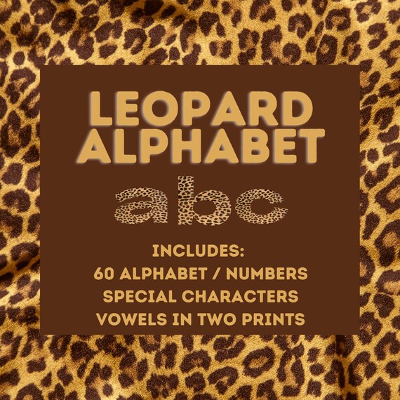 Leopard Print Lowercase Letters SVG/PNG Clipart Alphabet and | Etsy