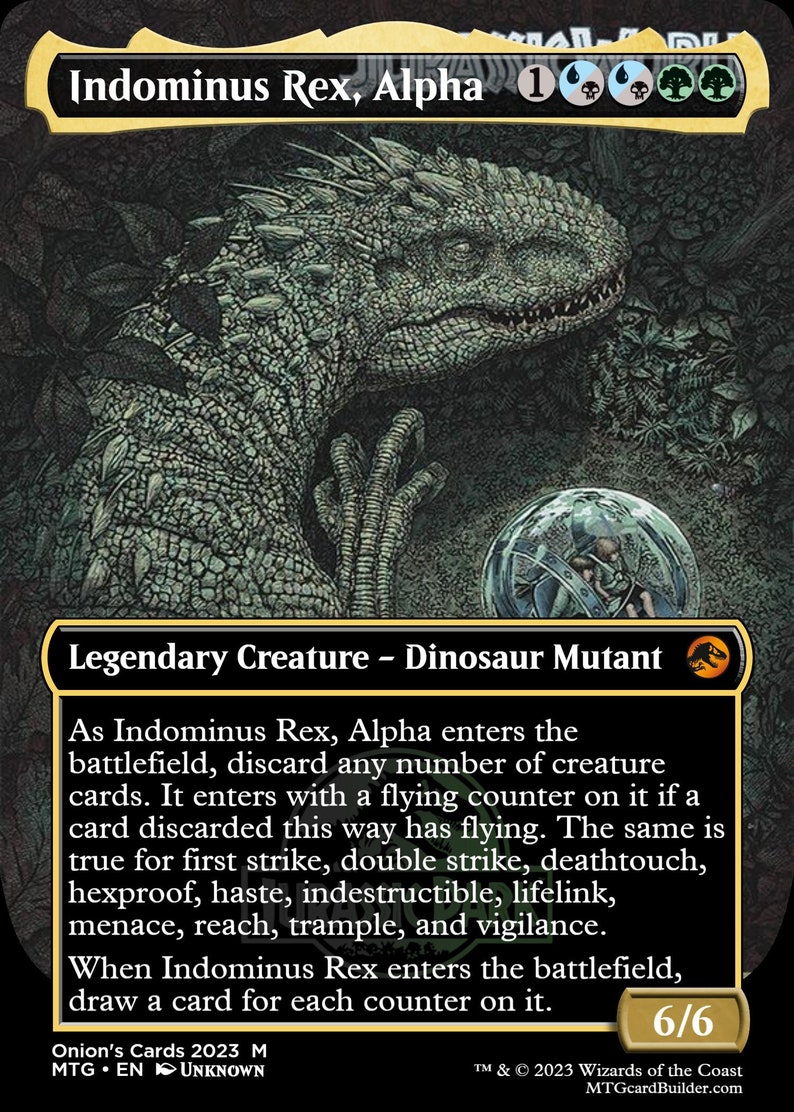 Indominus Rex Alpha Creature MTG PROXY Dinosaur/jurassic - Etsy