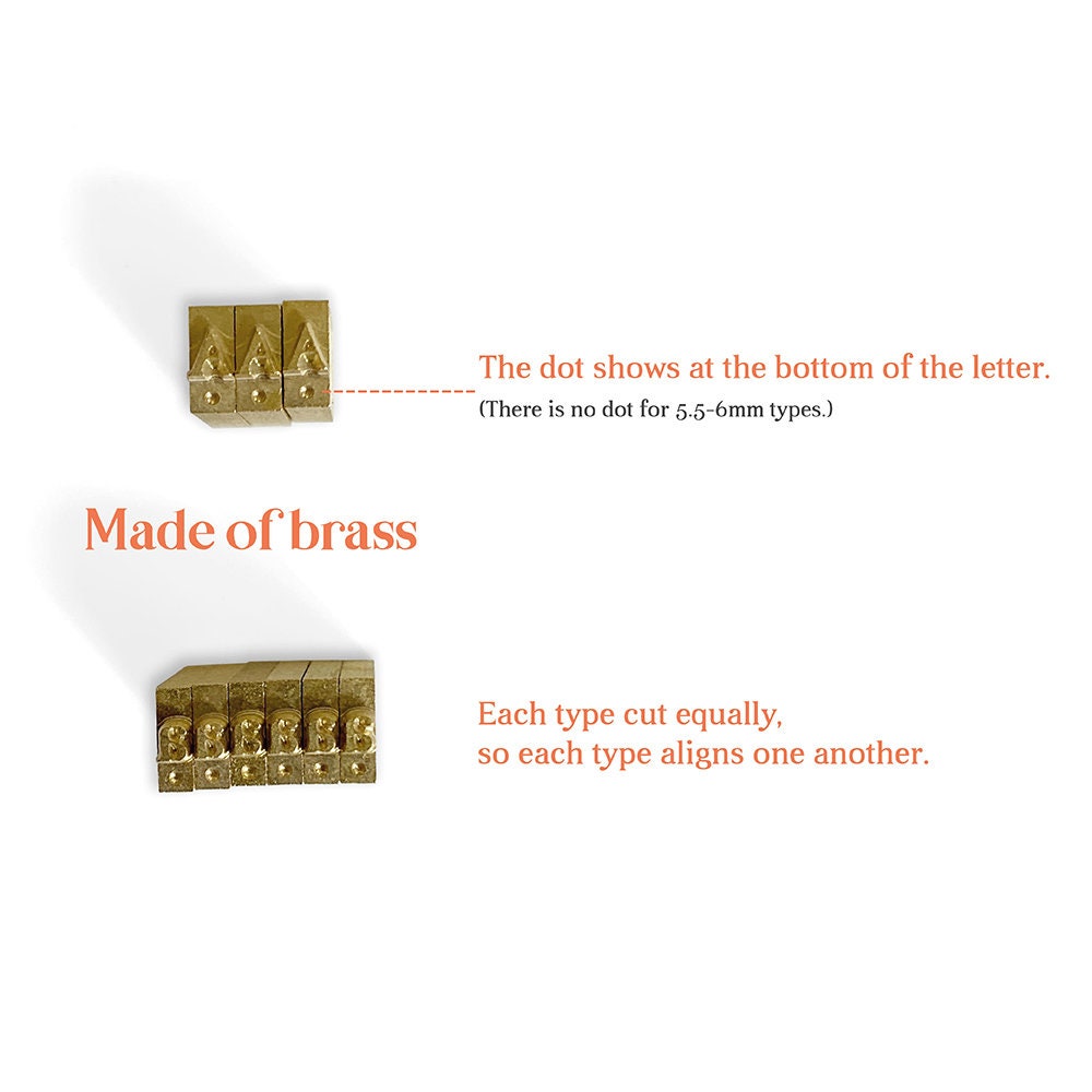 L'oeil Custom Interchangeable A to Z Embossing Brass Stamp Types Set 2 ...