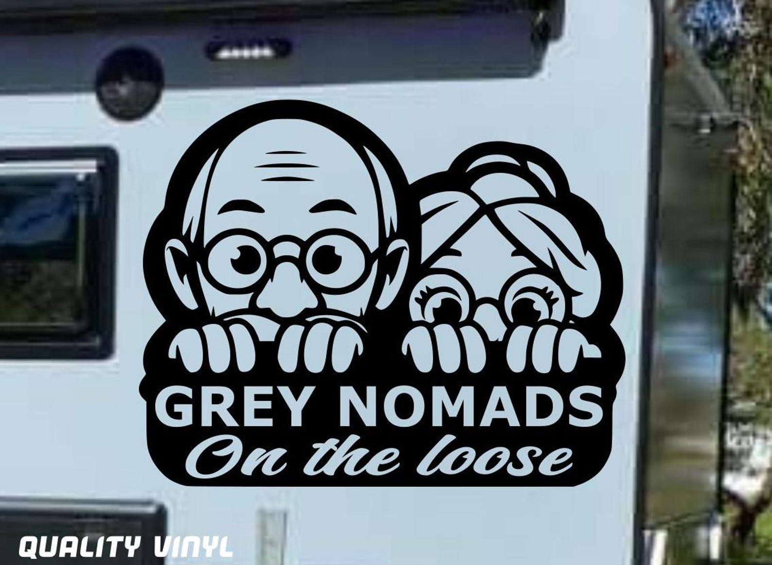 Grey Nomads on the Loose Sticker Car Decal Caravan Retired Motorhome RV ...