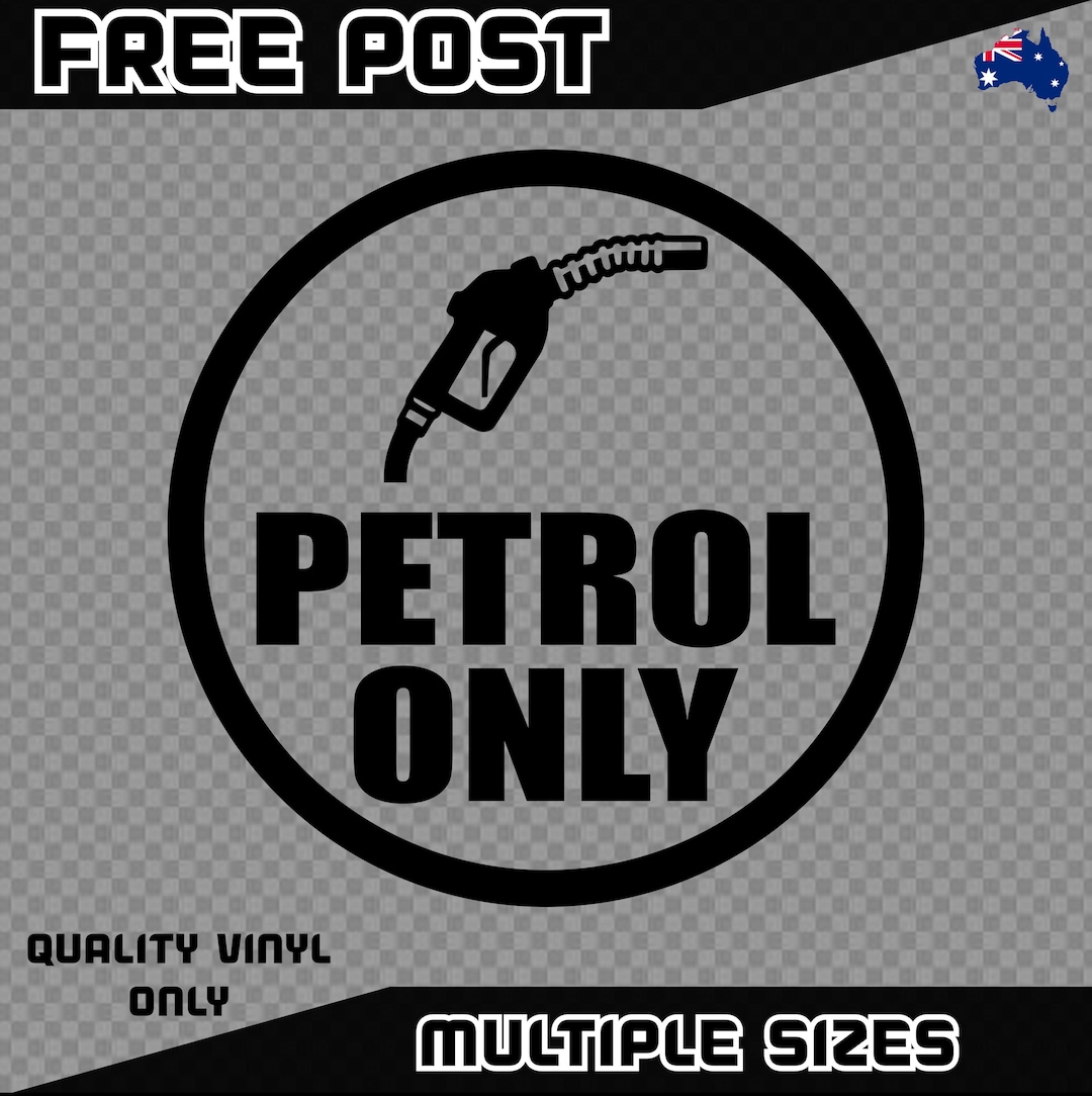 Petrol Only Sticker Car Decal Fuel Cap Tank Door ULP Unleaded Warning ...