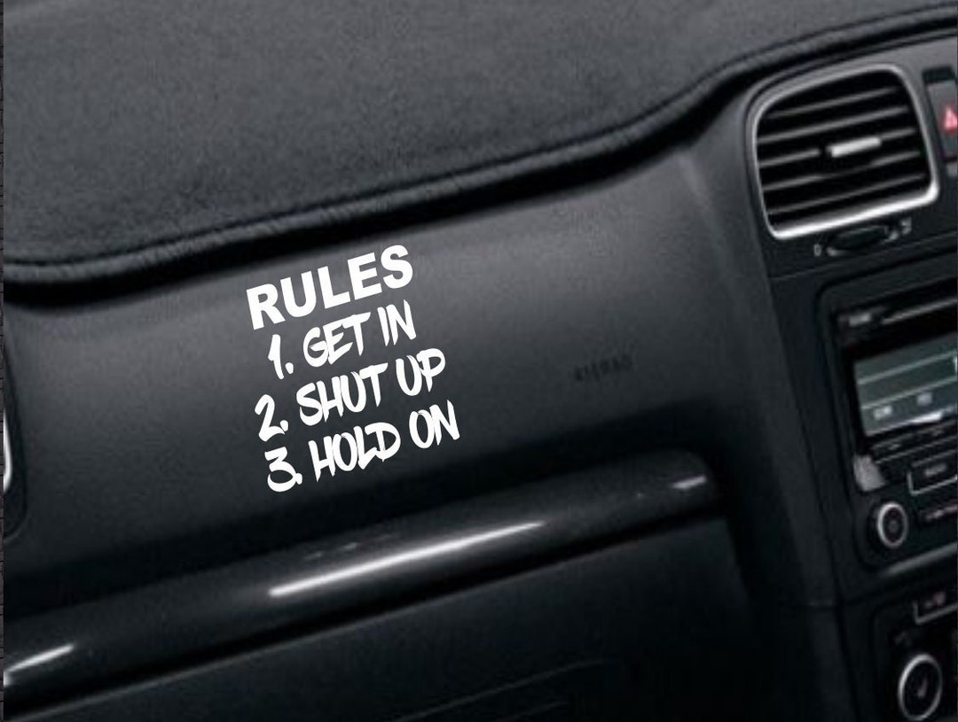 Rules for Passengers Sticker Car Decal Vinyl Window 4x4 JDM Hoon Rally ...