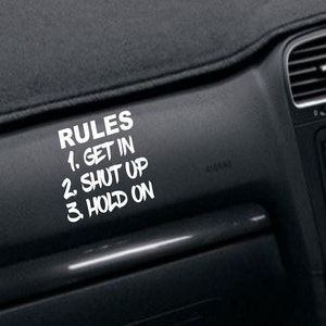 Rules for Passengers Sticker Car Decal Vinyl Window 4x4 JDM Hoon Rally ...