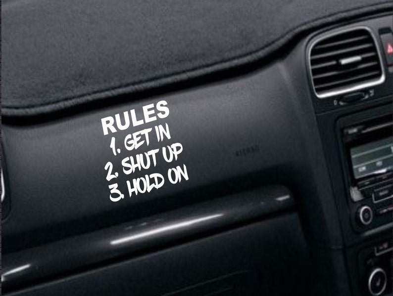Rules for Passengers Sticker Car Decal Vinyl Window 4x4 JDM - Etsy