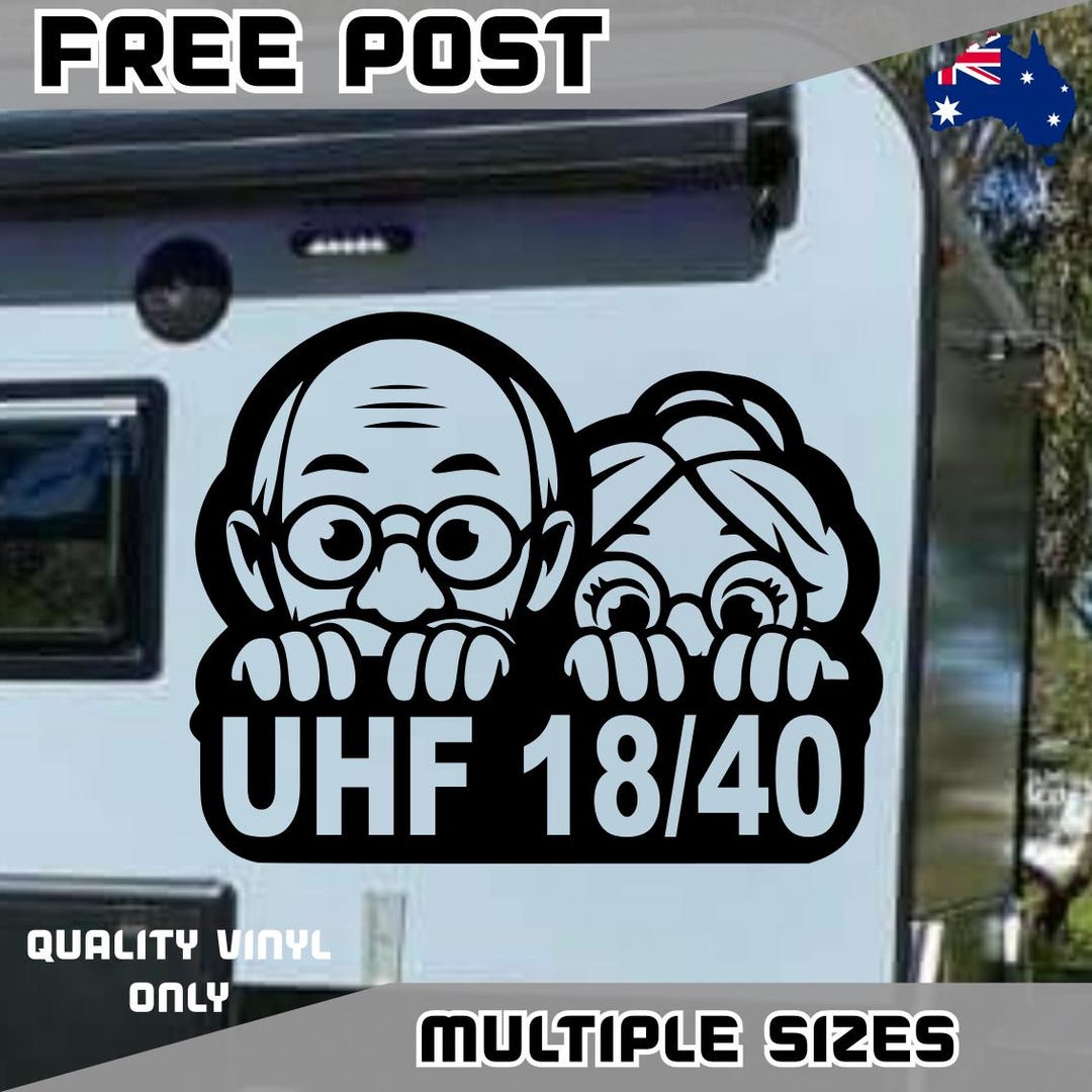 UHF 18/40 Sticker Car Decal Vinyl Caravan Window Adventure Awaits Van ...
