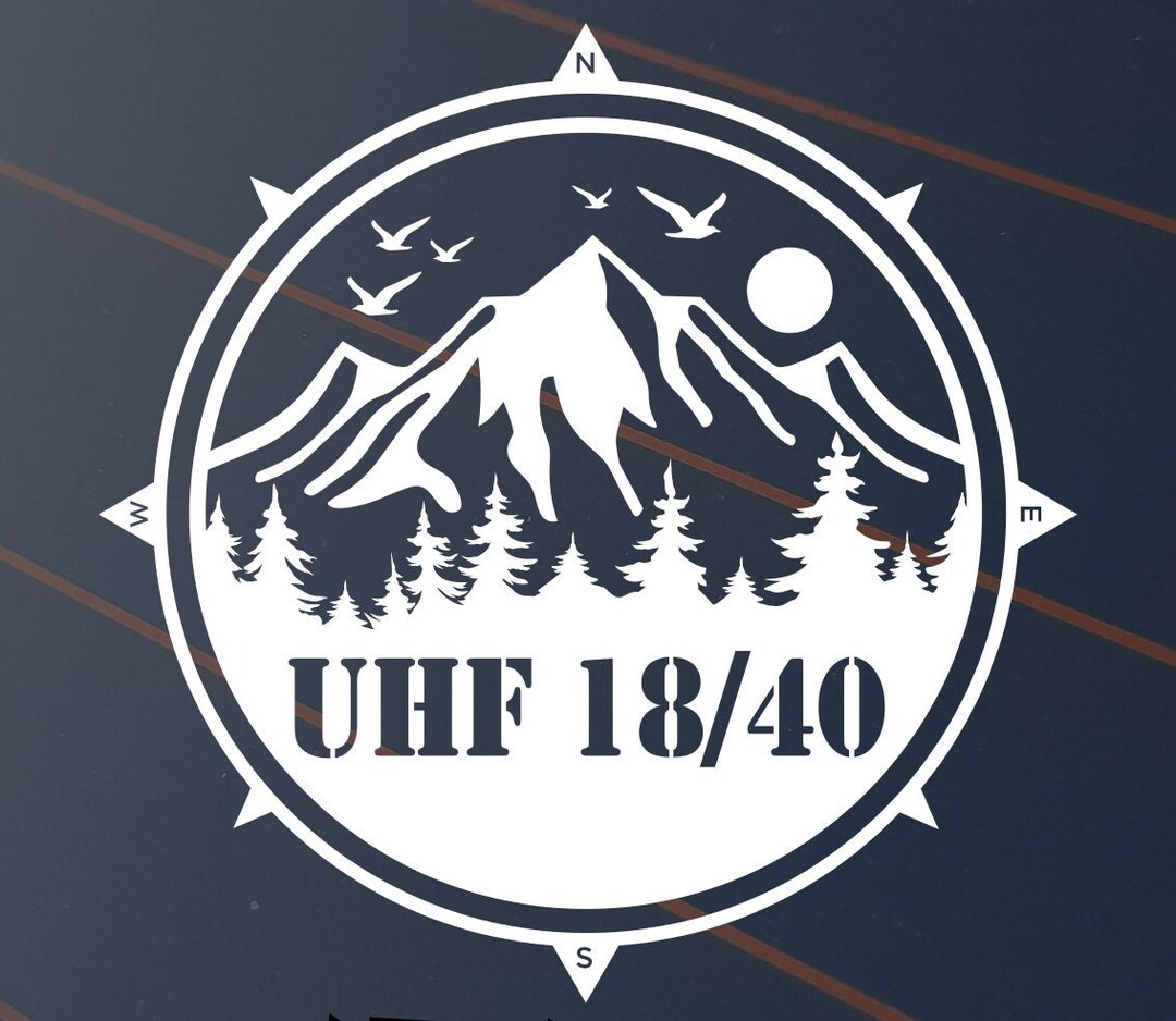 UHF 18/40 Sticker Car Decal Vinyl Australia Caravan Adventure Compass ...