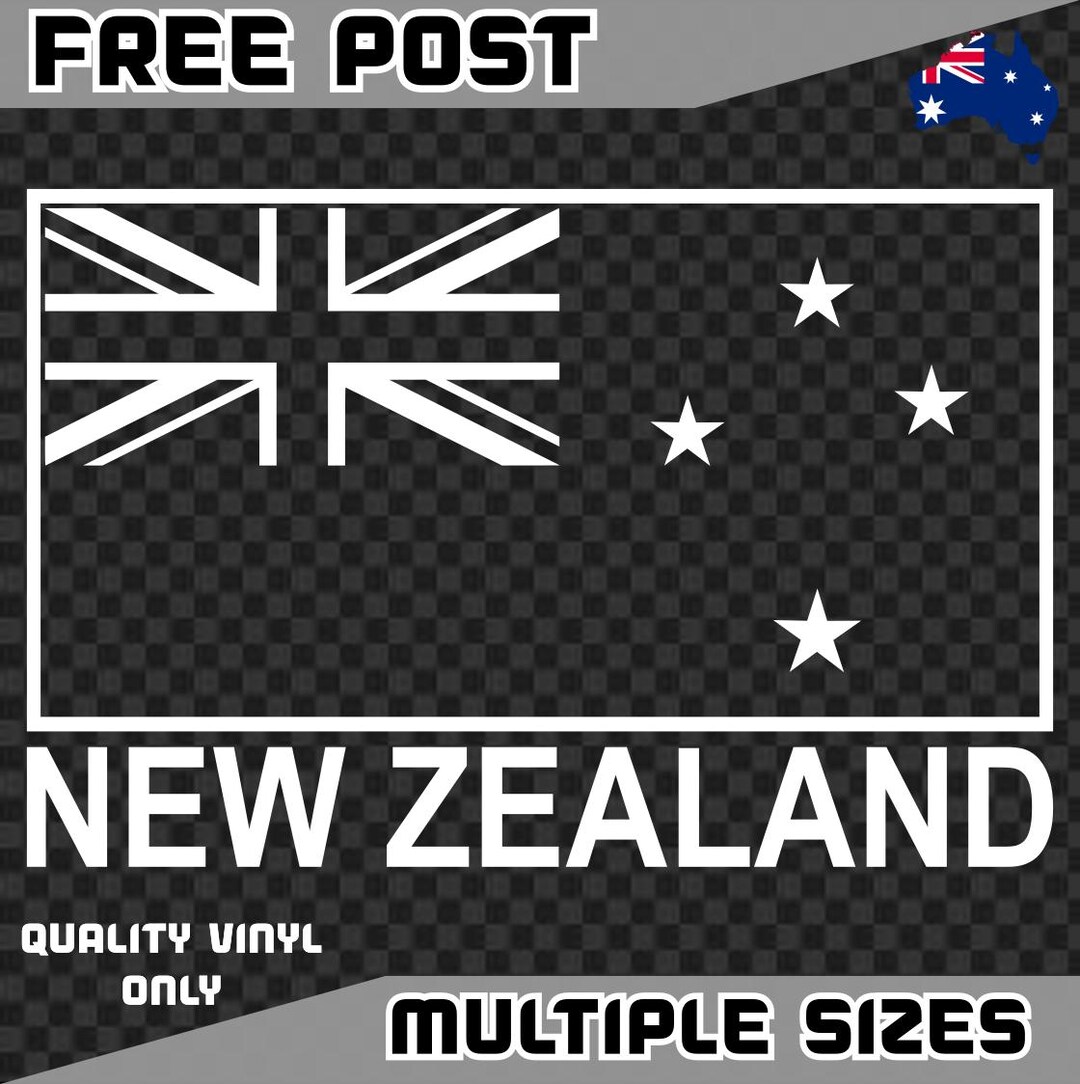 New Zealand Flag Sticker Car Decal Country Kiwi Bird Moari NZ Silver ...