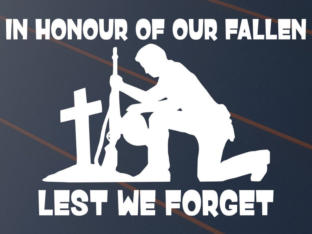 Lest We Forget Vinyl Decal Sticker Car Window Remembrance Anzac Day ...