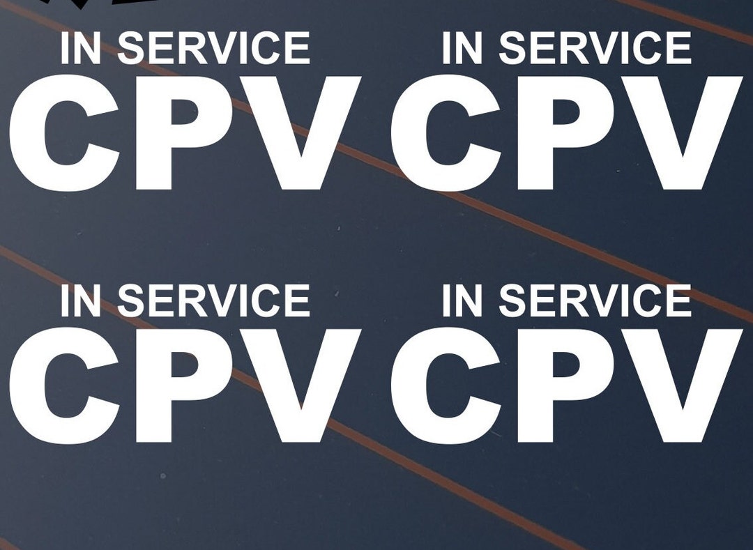 In Service CPV Commercial Passenger Vehicle X4 Stickers Decal Car ...