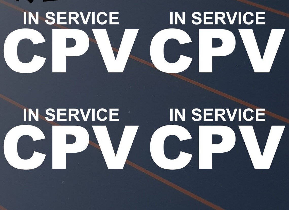 In Service CPV Commercial Passenger Vehicle X4 Stickers Decal Car ...