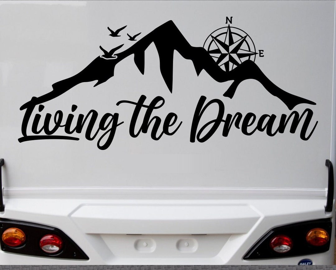 Living the Dream Vinyl Decal Sticker Car Caravan Australia Window ...
