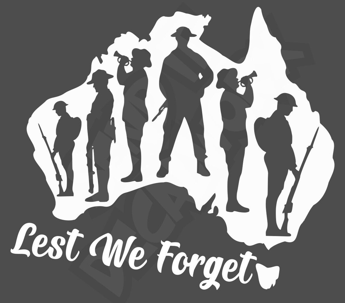 Lest We Forget Vinyl Decal Sticker Car Window Remembrance - Etsy Australia