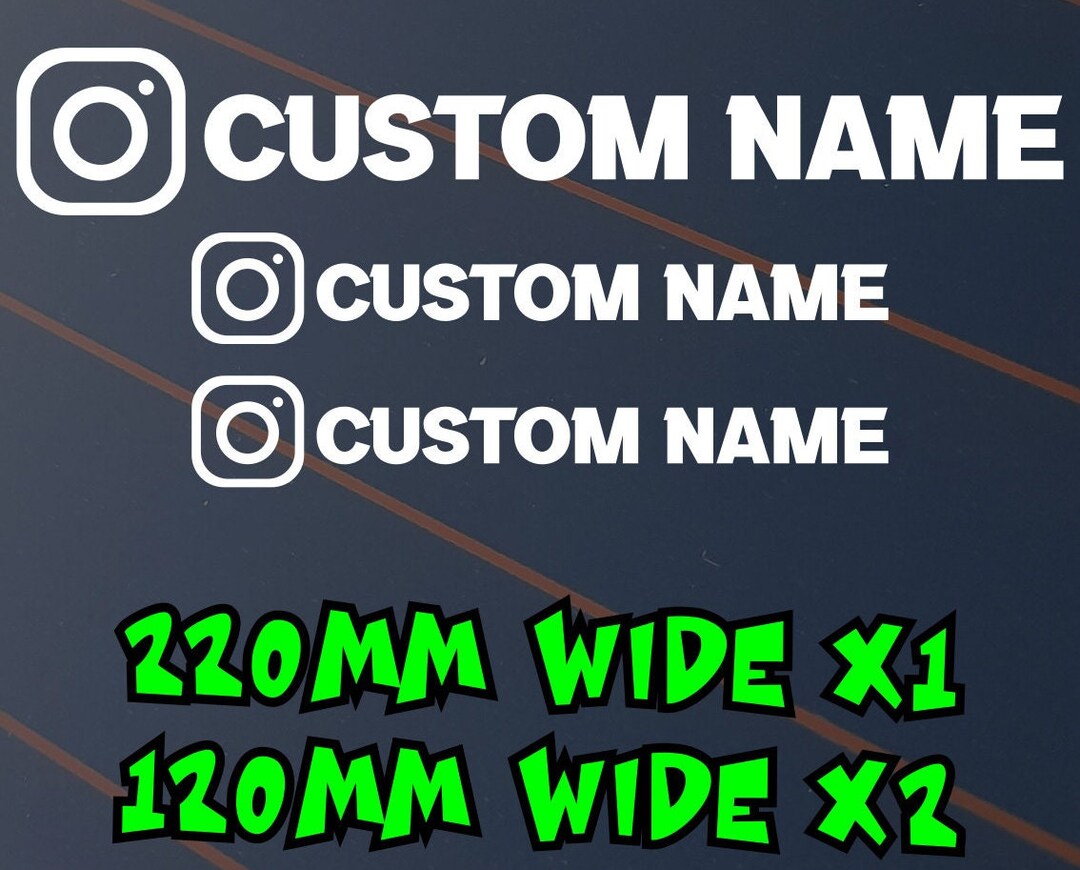 Instagram X3 Vinyl Decal Sticker Custom Name Car Window Personalised 2 ...