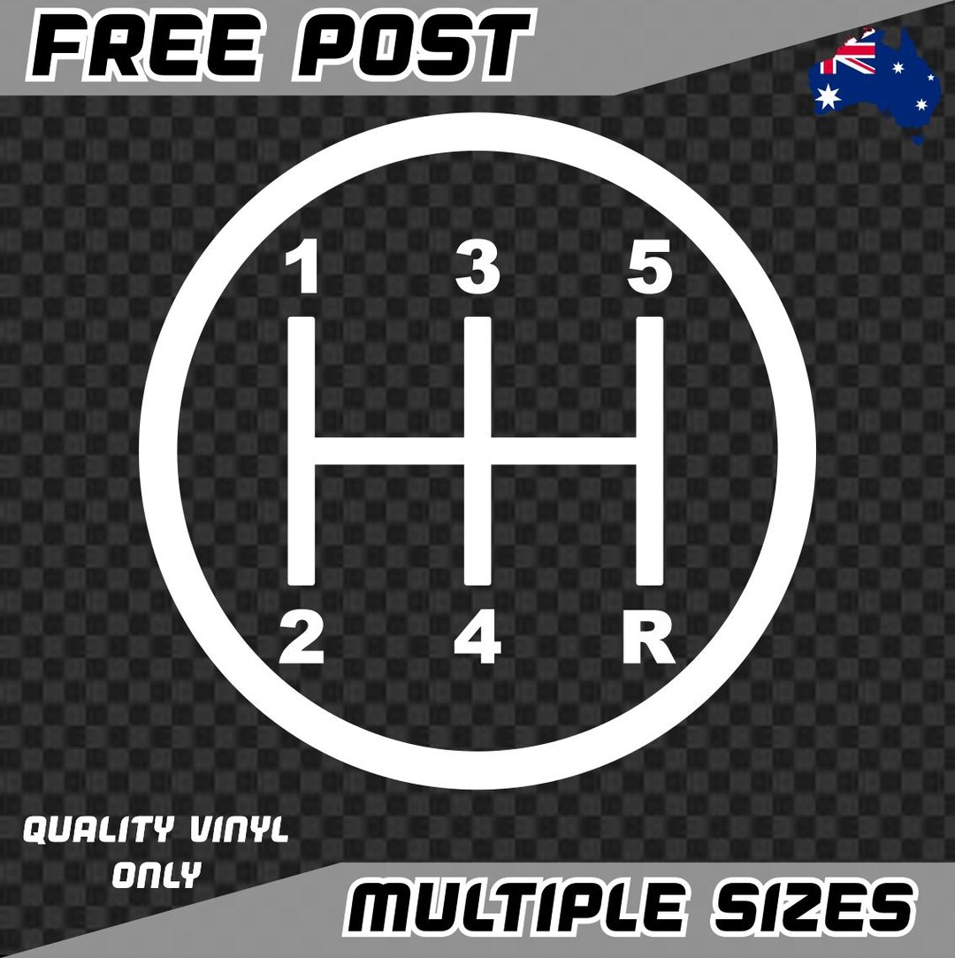Manual Gear Knob Sticker Car Decal Window JDM 5 Speed Quick Short ...