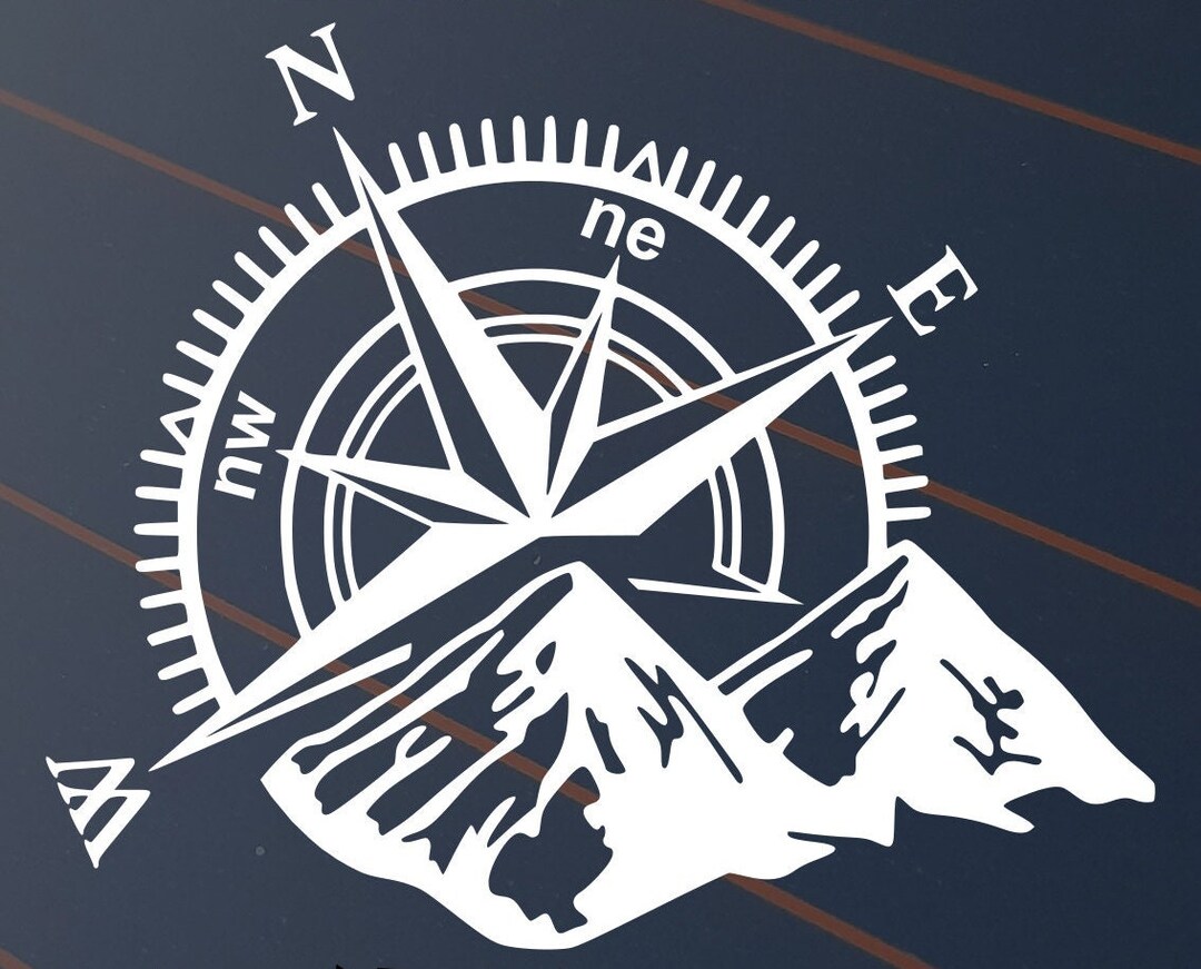 Compass Vinyl Decal Sticker Car Window Caravan Mountains - Etsy