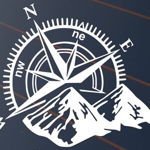 Compass Vinyl Decal Sticker Car Window Caravan Mountains - Etsy