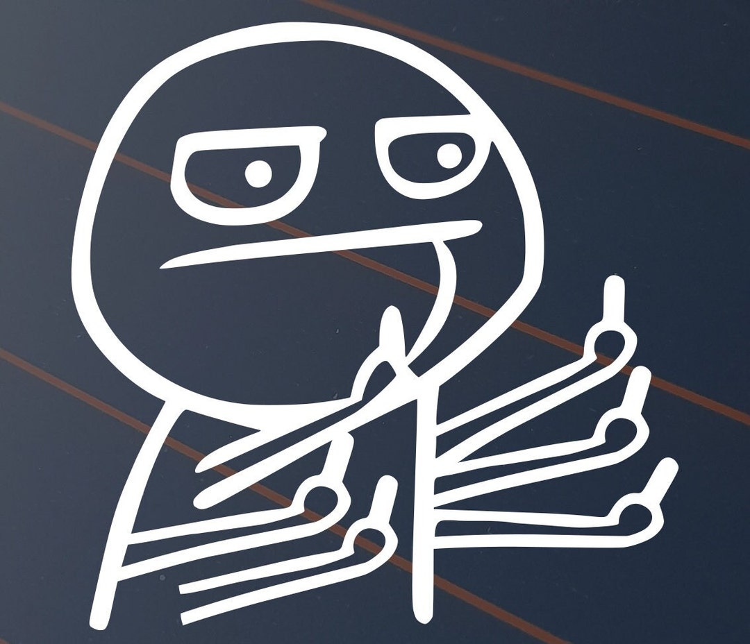 Middle Finger Vinyl Decal Sticker Car Window Cartoon Meme Rude Ute 4x4 ...