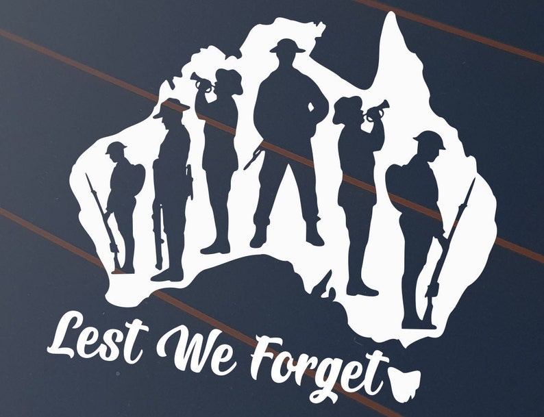 Lest We Forget Vinyl Decal Sticker Car Window Remembrance - Etsy Australia