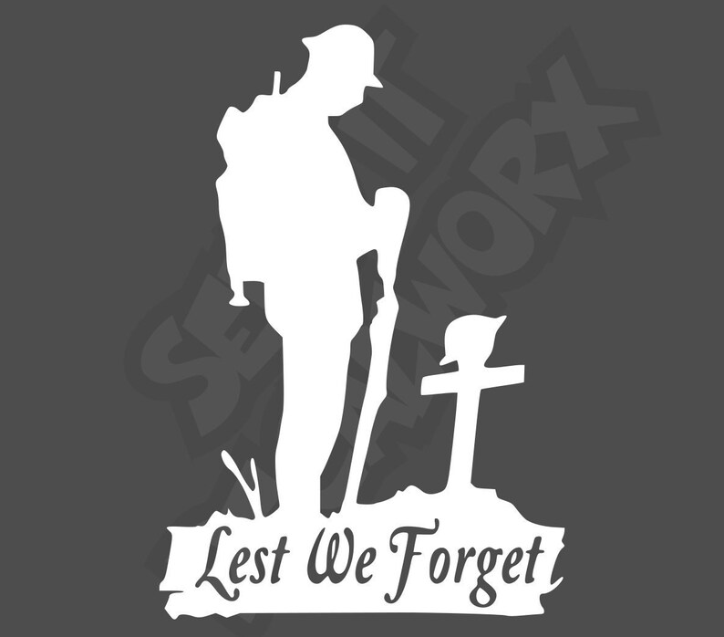 Lest We Forget Vinyl Decal Sticker Car Window Remembrance | Etsy Australia