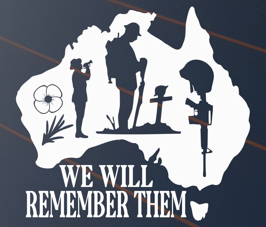 Anzac Vinyl Decal Sticker Car Window Remembrance Lest We Forget Anzac ...