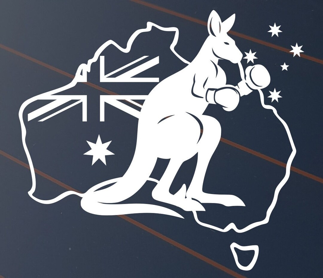 Australia Boxing Kangaroo Sticker Decal Car Window Southern Cross ...