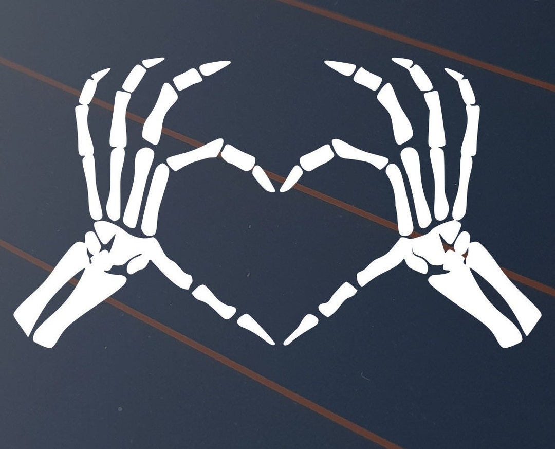 Skeleton Heart Hands Sticker Car Decal Vinyl Window Love Heart ...