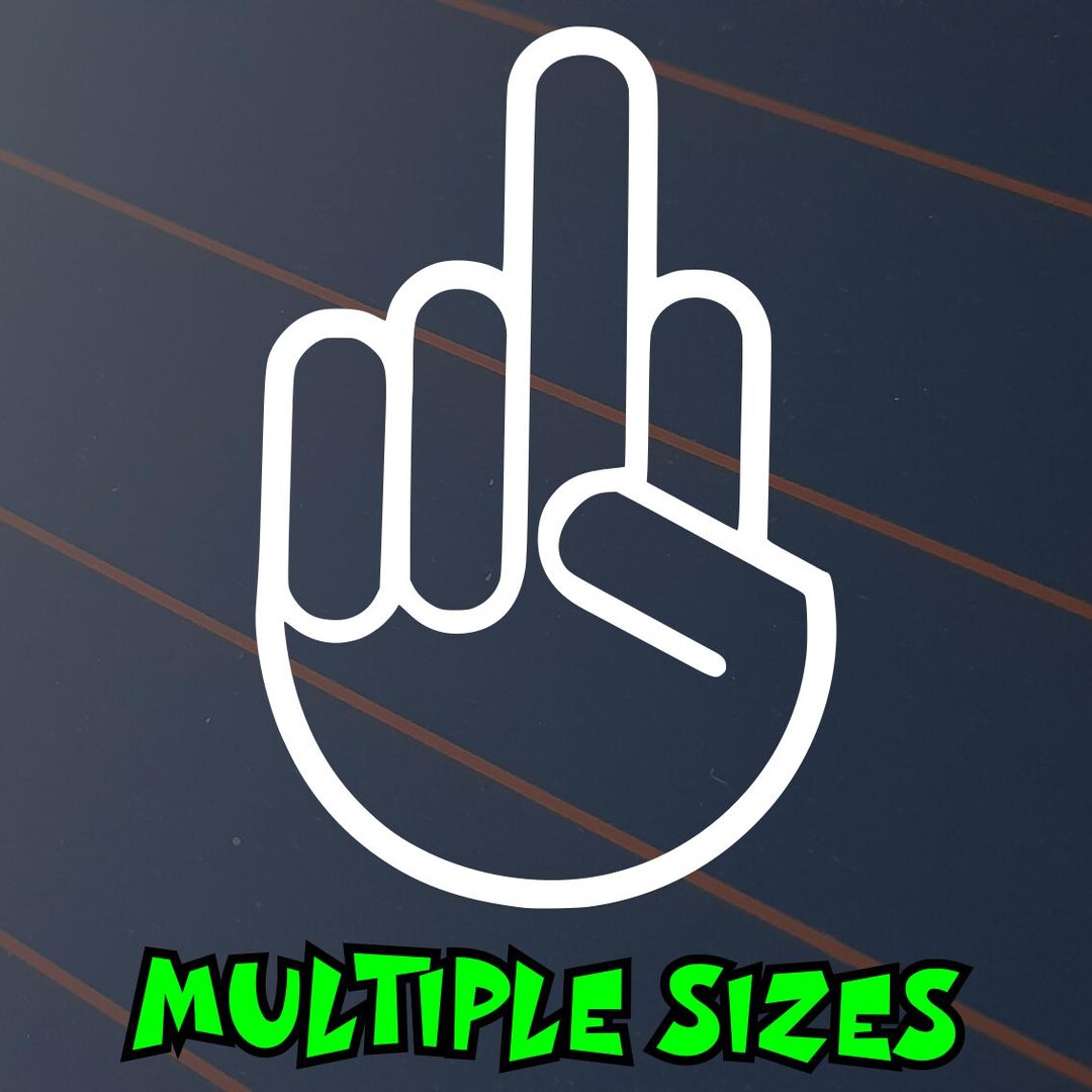 Middle Finger Sticker Car Decal Window JDM Tailgater Funny Rude 4x4 4WD ...