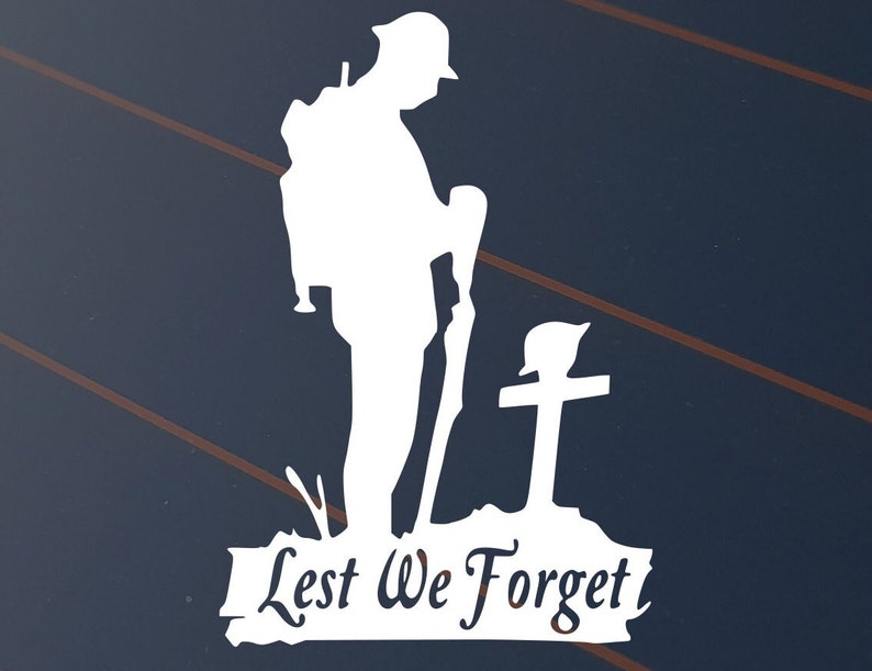 Lest We Forget Vinyl Decal Sticker Car Window Remembrance - Etsy Australia