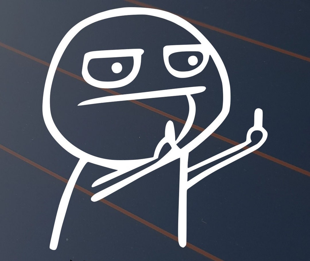 Middle Finger Sticker Car Decal Vinyl Window Cartoon Stick Figure Meme ...