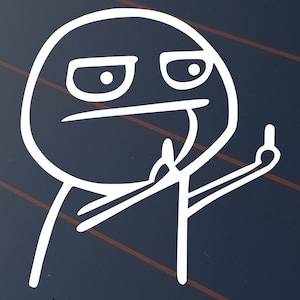 Middle Finger Sticker Car Decal Vinyl Window Cartoon Stick Figure Meme ...