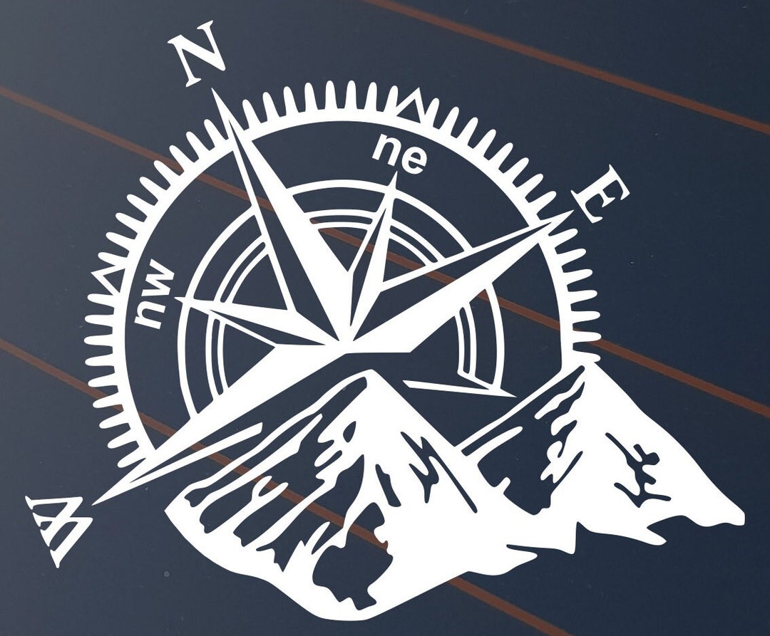 Compass Vinyl Decal Sticker Car Window Caravan Mountains Adventure ...