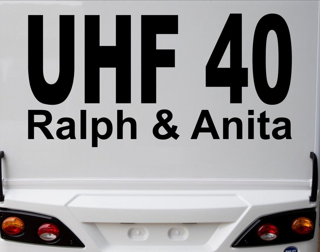 Custom Name UHF 40 Vinyl Decal Sticker Car Caravan Australia Window ...