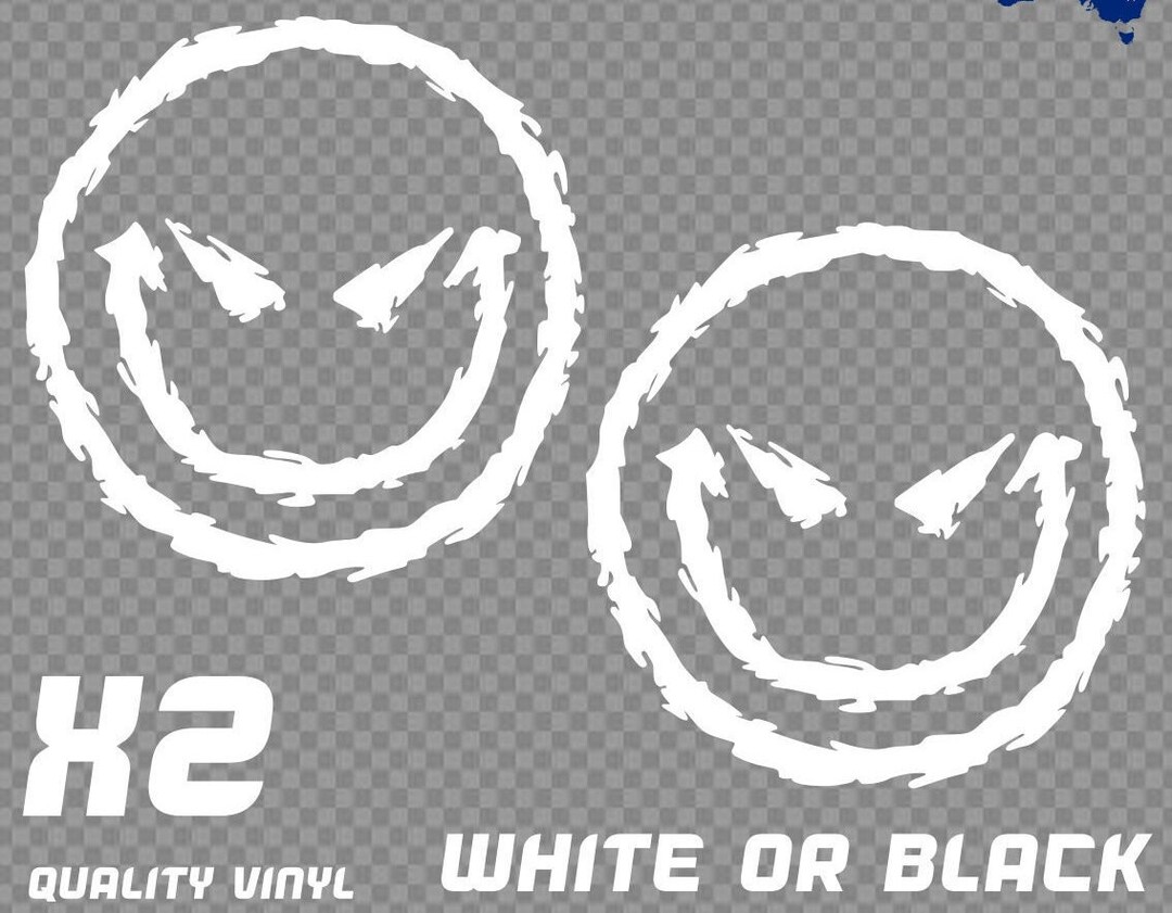 Evil Smiley Face X2 Sticker Car Decal Window Vinyl Spotlight for LED ...
