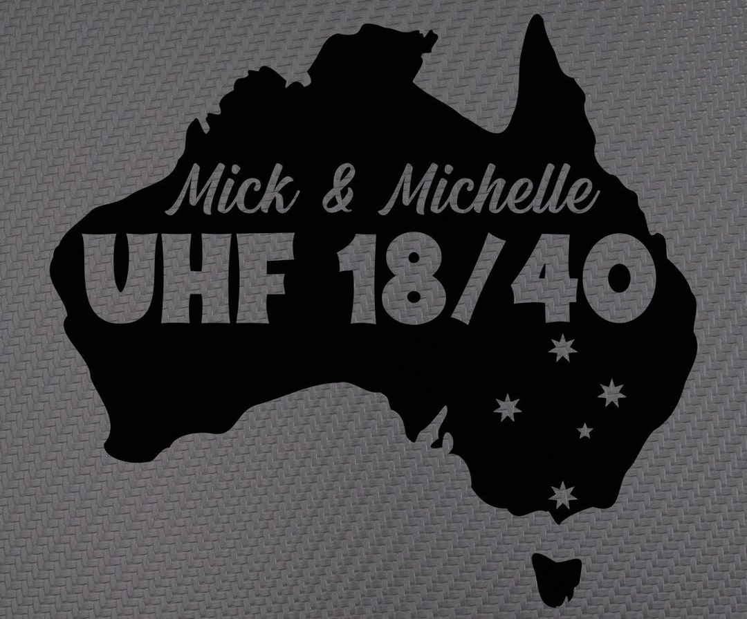 Custom Name UHF 18/40 Sticker Car Decal Vinyl Caravan Australia Window ...