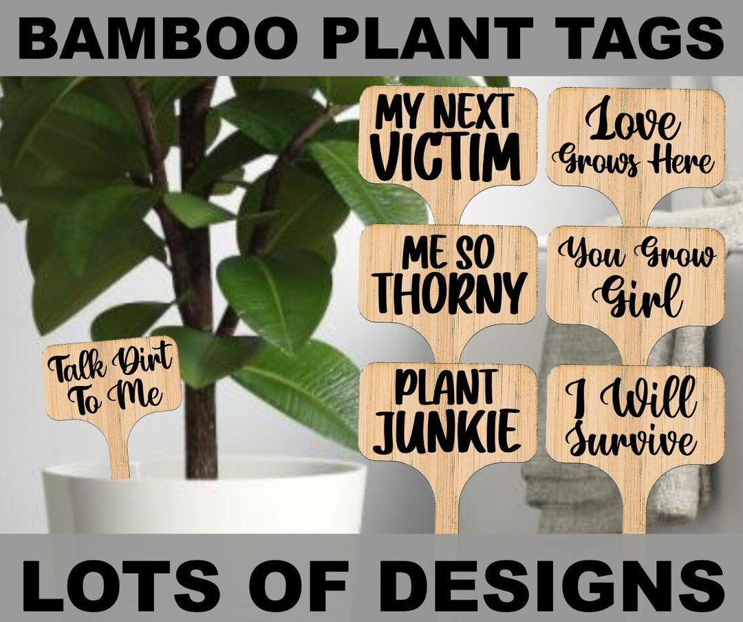 Funny Plant Labels Puns Quotes Pot Planter Bamboo Garden Stakes Herb ...