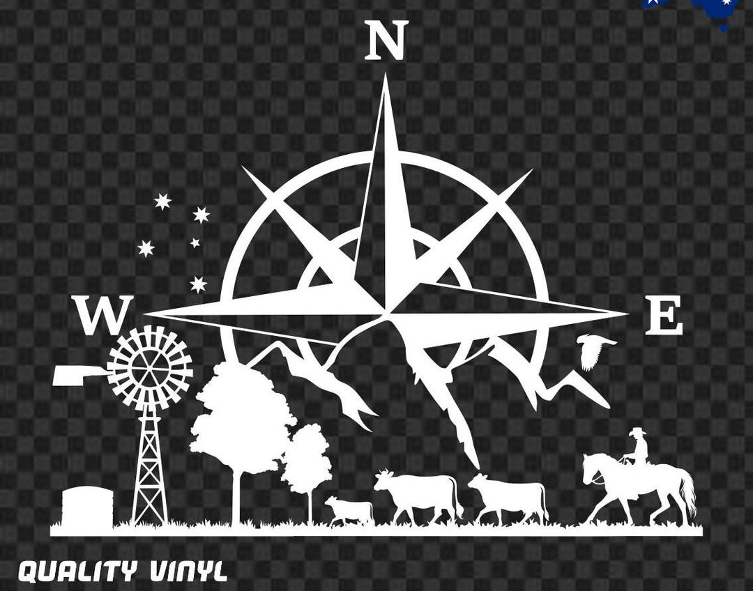 Compass Aussie Outback Sticker Car Decal Vinyl Australia Country ...