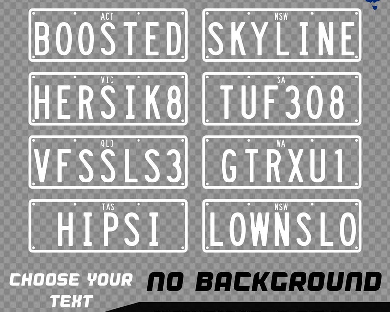 Custom Rego Number Plate Sticker Car Decal Vinyl Window Registration ...