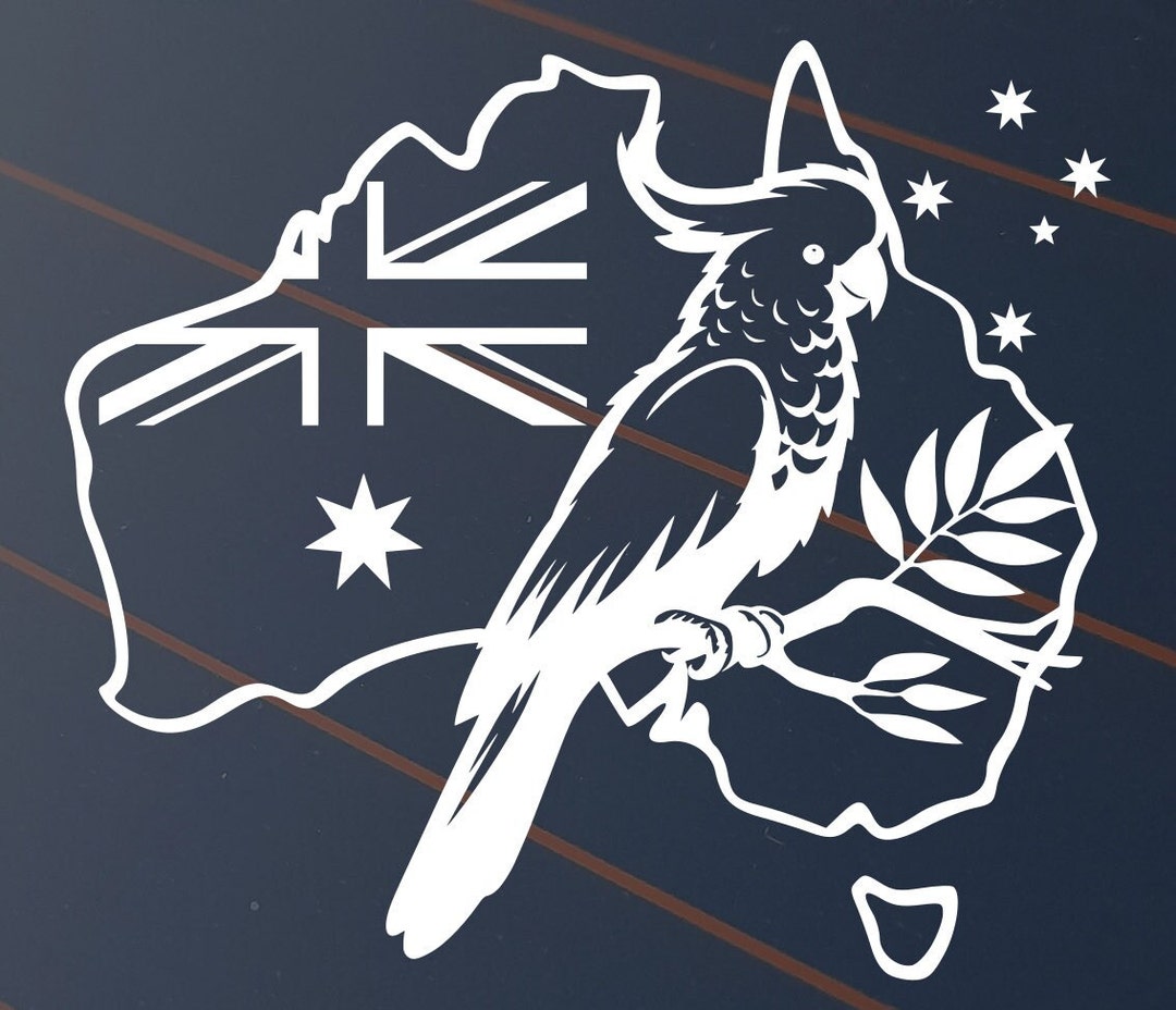 Australia Cockatoo Sticker Decal Car Window Southern Cross Australian ...