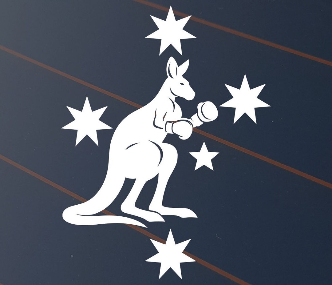 Boxing Kangaroo Sticker Decal Car Window Southern Cross Australian ...