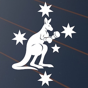Boxing Kangaroo Sticker Decal Car Window Southern Cross Australian ...