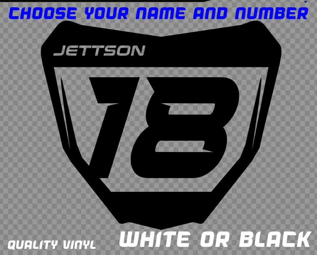 Custom Motocross Number Plate Sticker Decal Vinyl Car MX Moto Bike BMX ...