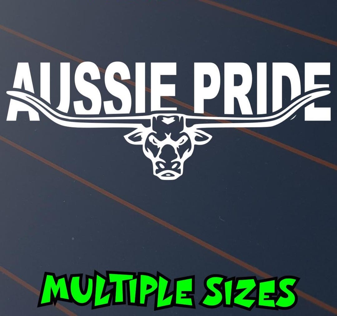 Aussie Pride Longhorn Sticker Car Decal Country Australia Long Horn ...