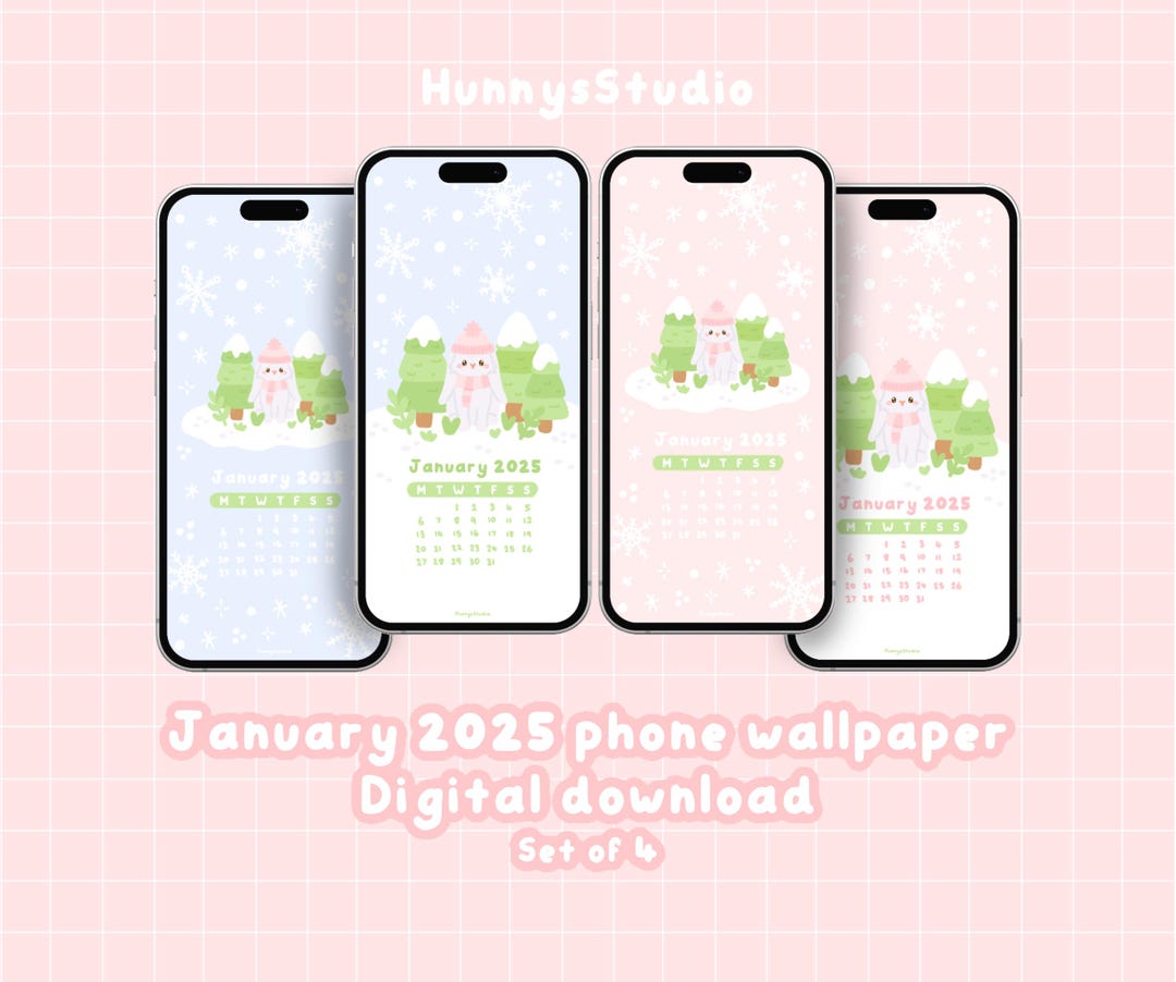 January 2025 Phone Wallpaper Lock Screen Instant Digital Download ...